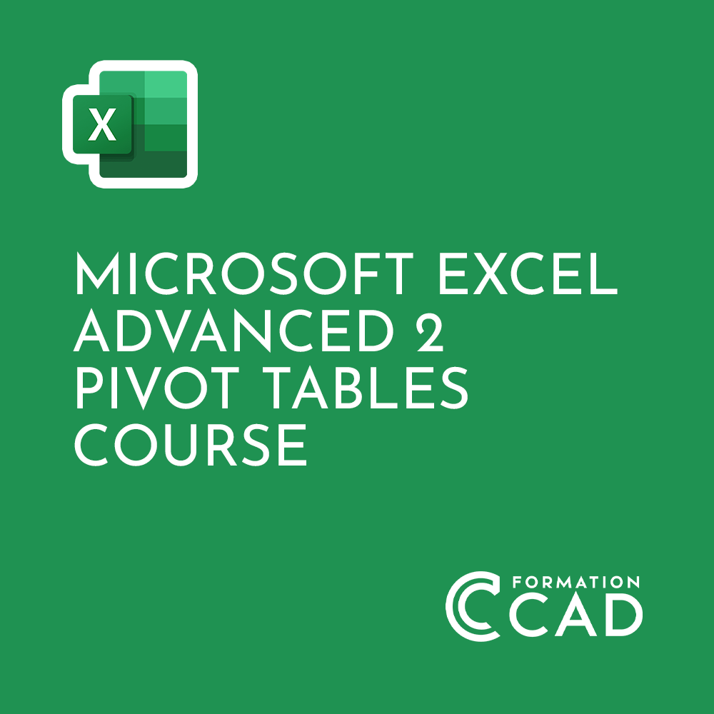 Microsoft Excel Advanced 2 Pivot Tables Formation Cad